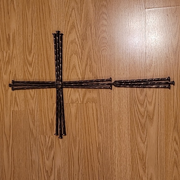 Accents | Cross Crucifix Forged Steel Metal Spike Nail Brutalist ...